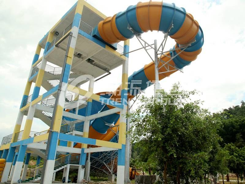 Custom Water Slides , Amusement Park Boomerang Aqua Slide For 2 People ...