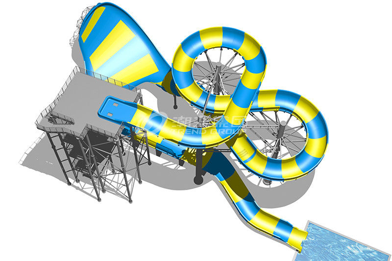 Magic Flying Blanket Fiberglass Water Slides Platform 20m For Theme ...