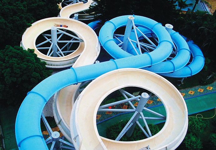 Spiral Waterpark Slide , FRP Water Park Slides / Cuustomized Water Slide for Giant Aqua Park