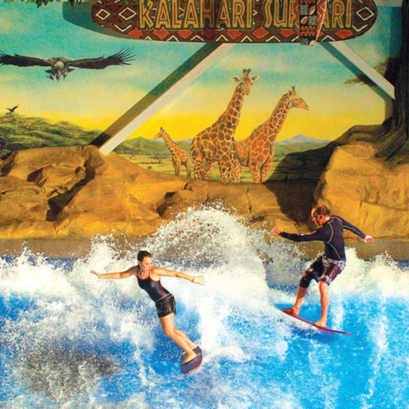 Double / Single Flowrider Water Ride Blue Colored Surfing Simulator ...