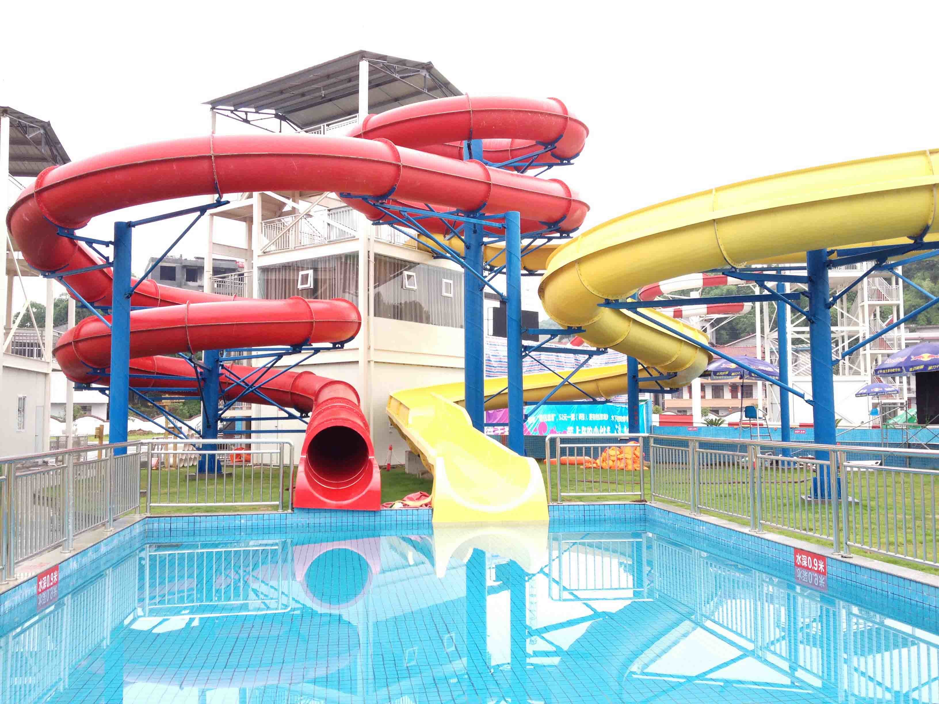 Customized Color Spiral Fiberglass Water Slides Galvanized Carbon Steel ...