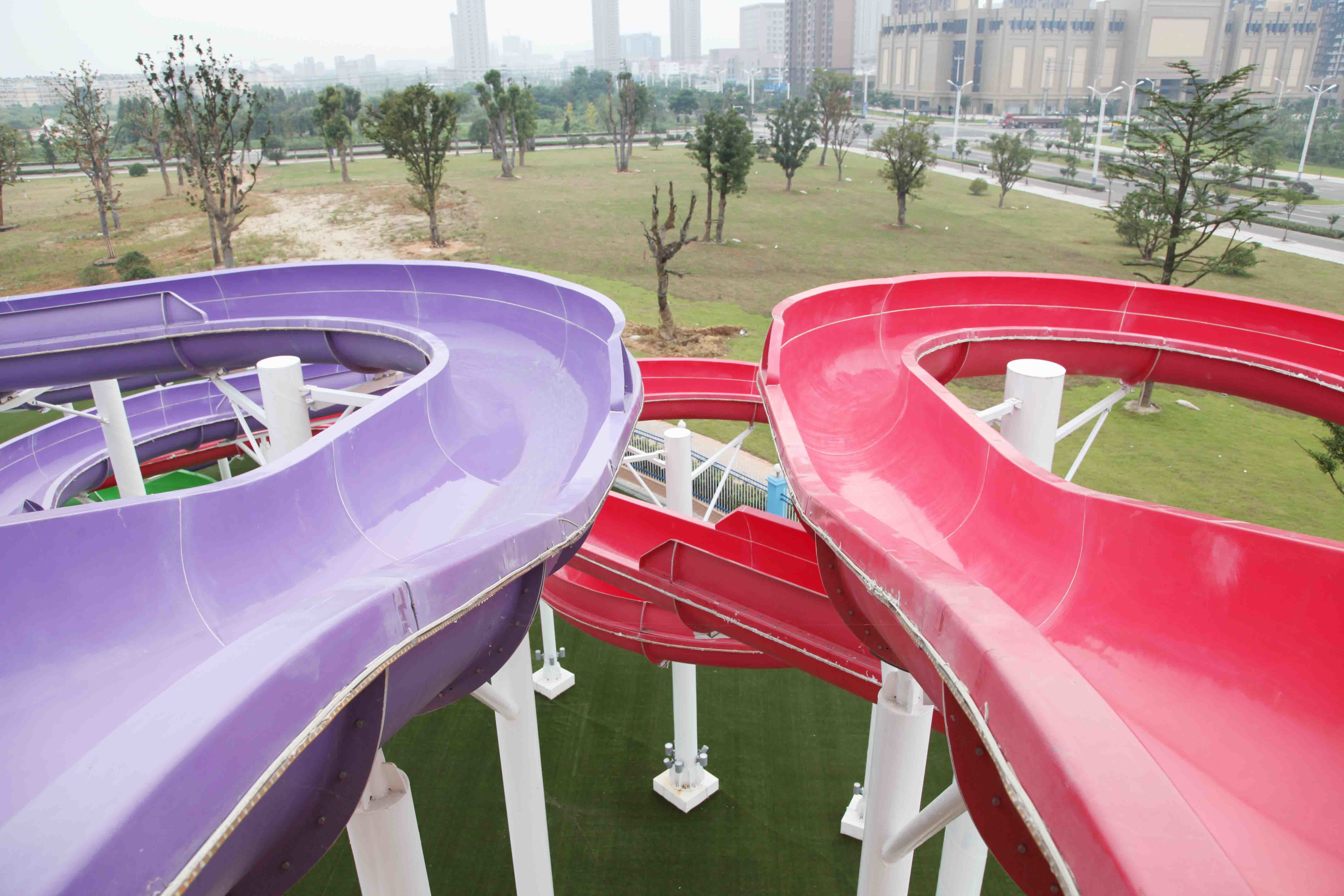 Stainless Steel Fastener FRP Spiral Water Slides For Giant Outdoor ...