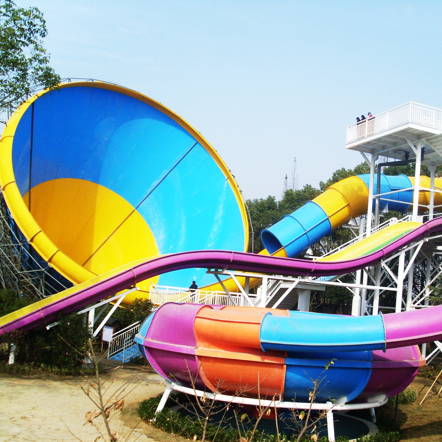 Customized Fiberglass Pool Slide / Super Tornado Water Slide 14.6m ...