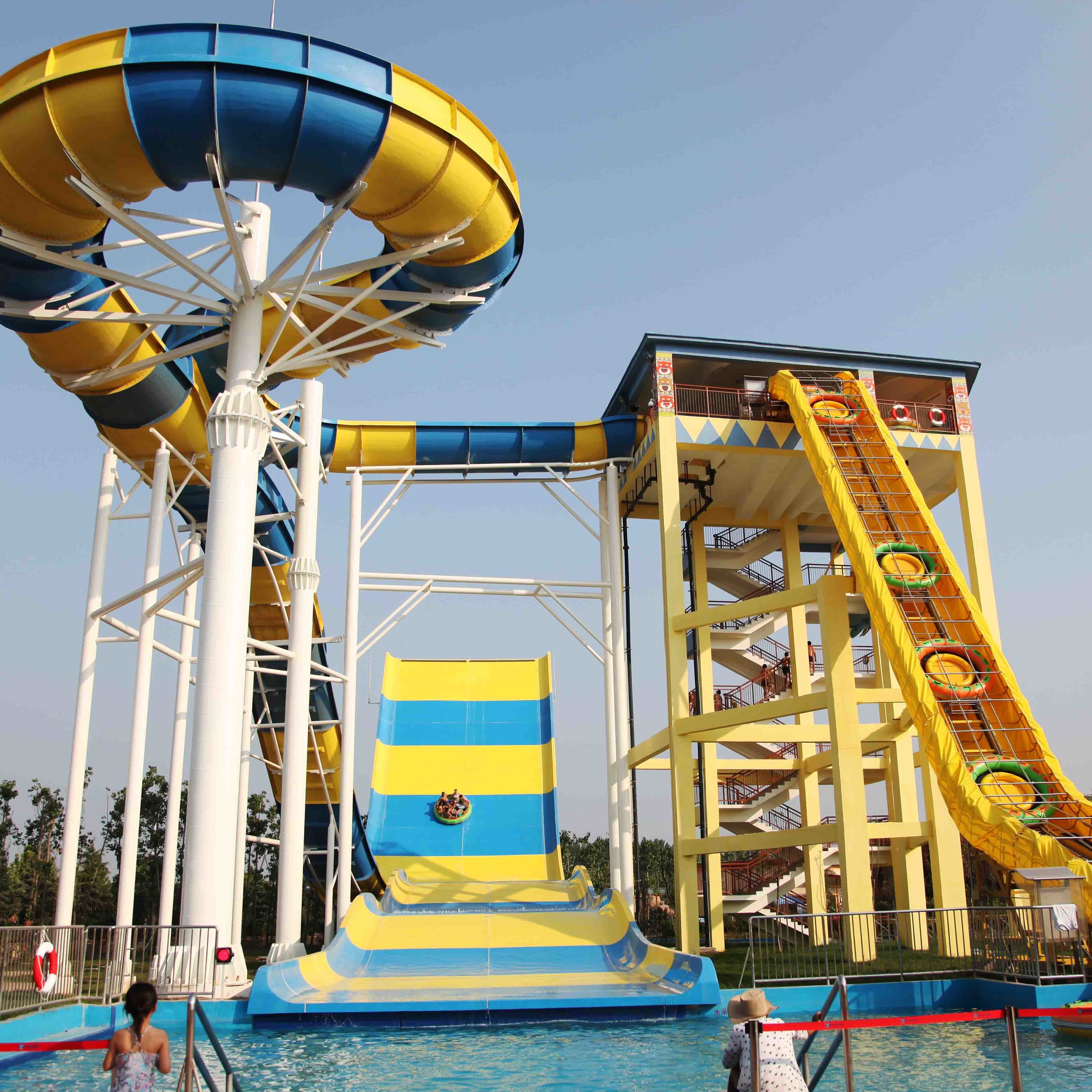 Gaint Amusement Park Slide with 13.8m high platform / Water flow 400m3/h