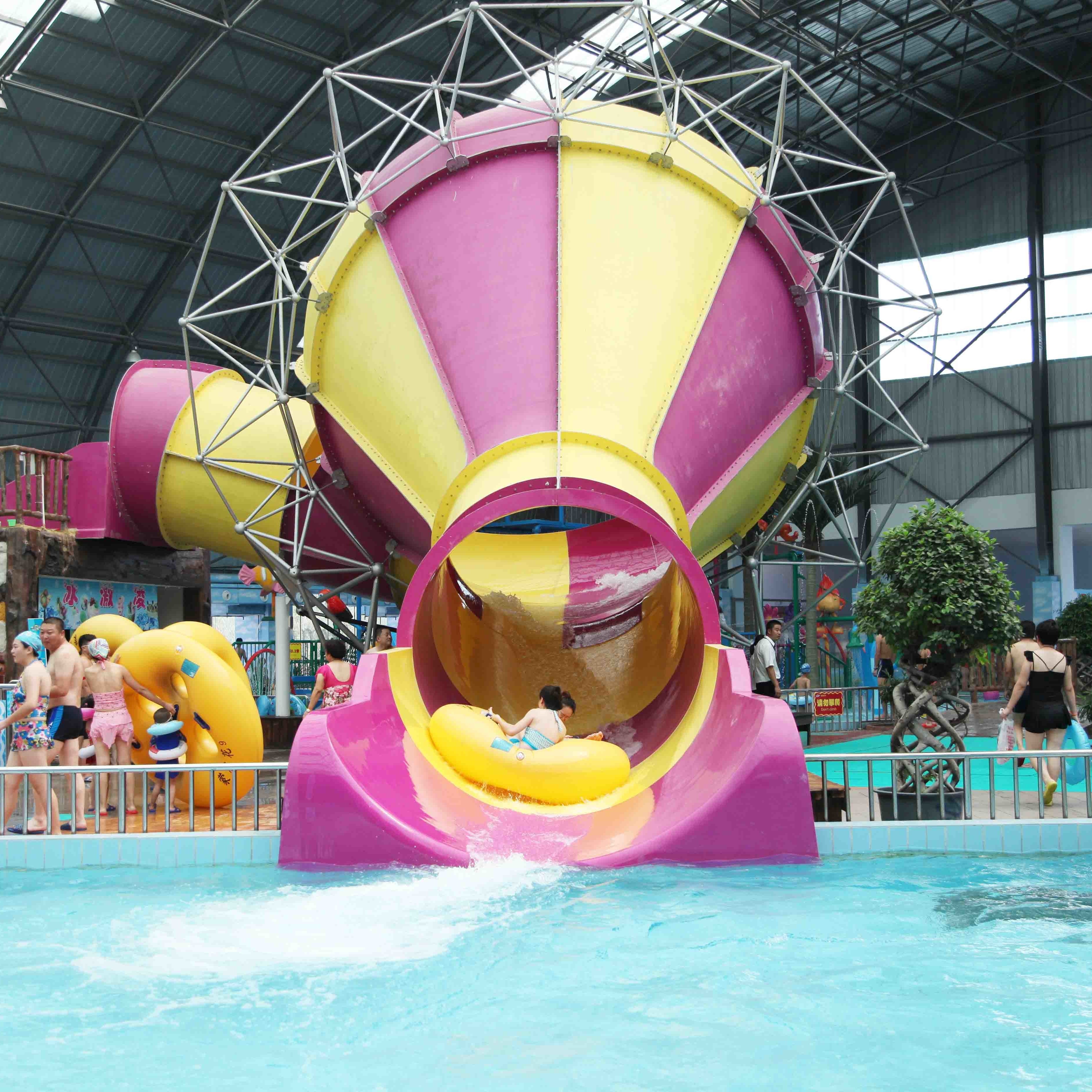 Super Tornado Fiberglass Water Slides 14.6m Platform Height for Themed ...