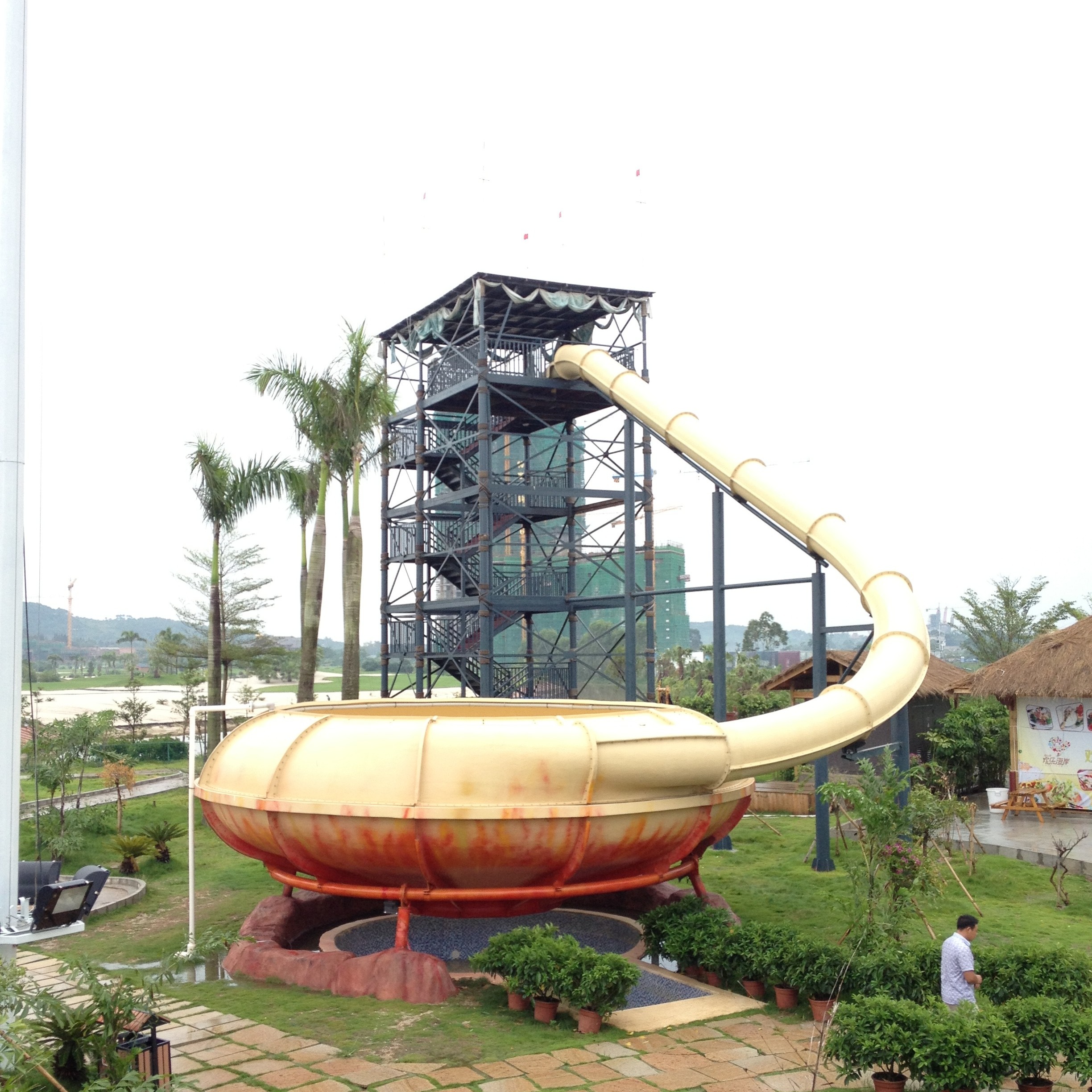 Joy Ride Space Bowl Slide / FRP + Stainless Steel Play Equipment For ...