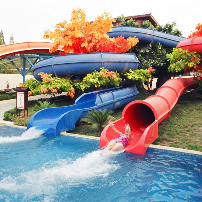 Mini Water Park Kids' Water Slides Colorful Fiberglass Swimming Pool Slide