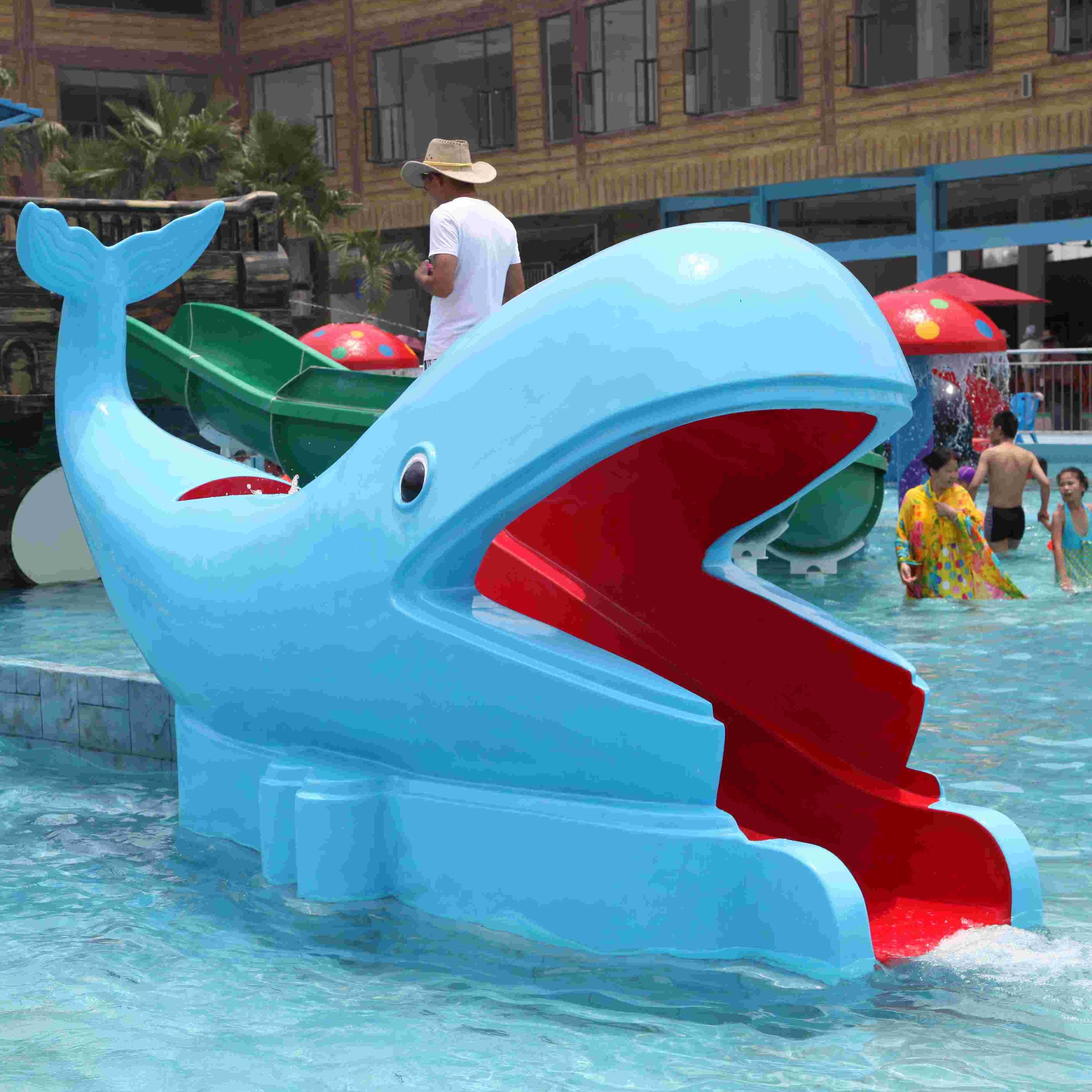 Outside Water Pool Slides Water Park Whales Cartoon Shape Kids Pool ...