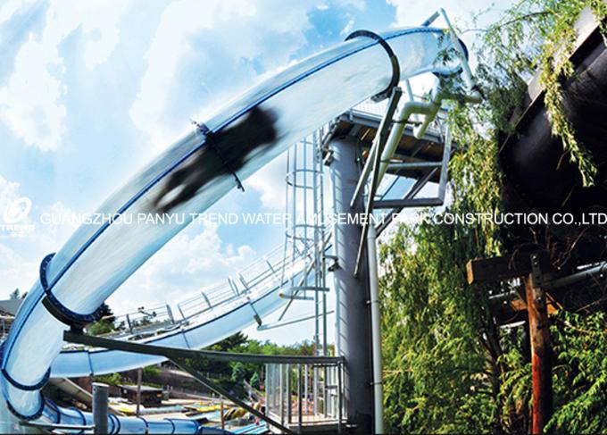 Aqua Park Water Slide Games , Aqua Loop Body Fiberglass Slides For Pools