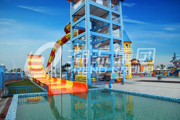 Platform Height 13m Fiberglass Water Slide 2 Person for Outdoor ...