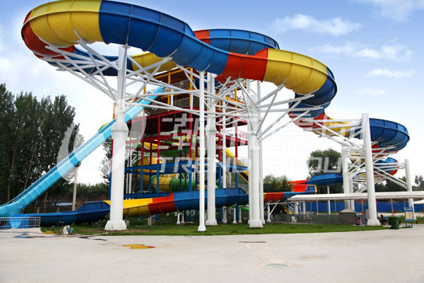 Family Rafting Aqua Park Fiberglass Waterpark Slide 6 Person/time