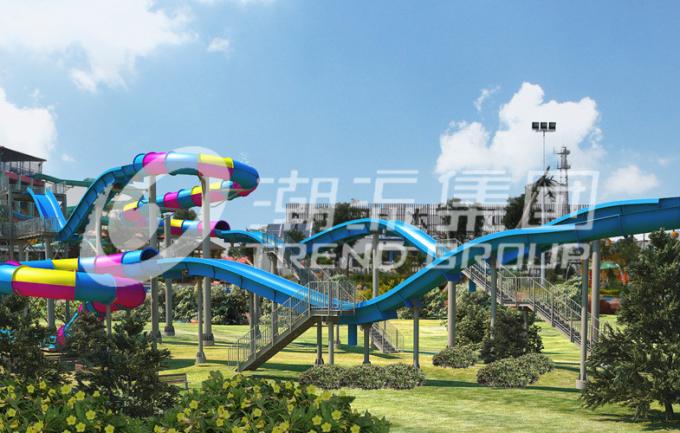 High Speed Big Fiberglass Water Slides At Water Parks , 360 persons / h