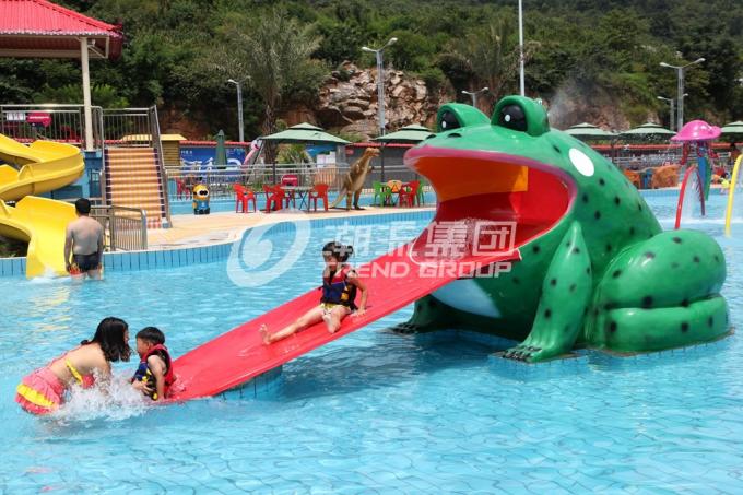 Frog Shaped Water Pool Slides , Aqua Park Fiberglass Slide Water Play ...