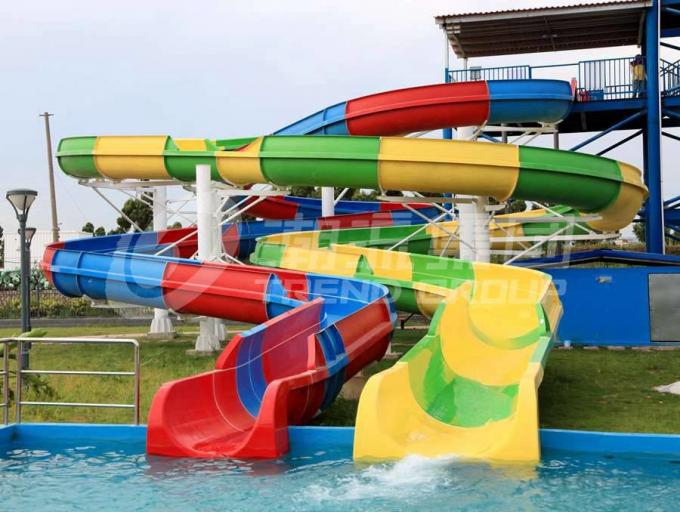 Custom Fiberglass Water Slides for amusement park with 1 year Warranty